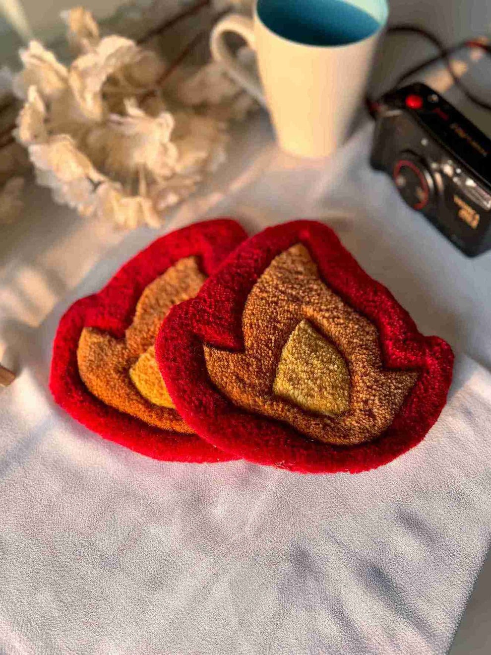 Fire Hand Tufted Coasters – Tuftplace India